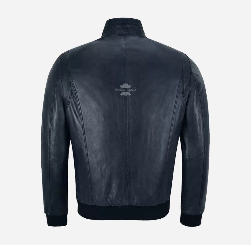 RODERICK Mens Classic Leather Bomber Jacket – Boutique England