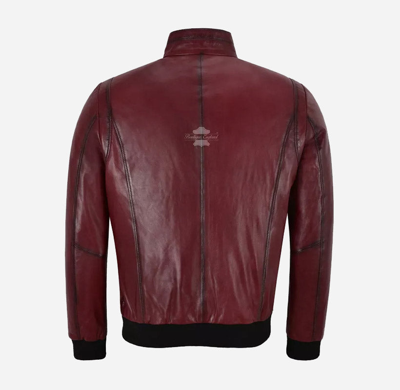 RODERICK Mens Classic Leather Bomber Jacket – Boutique England
