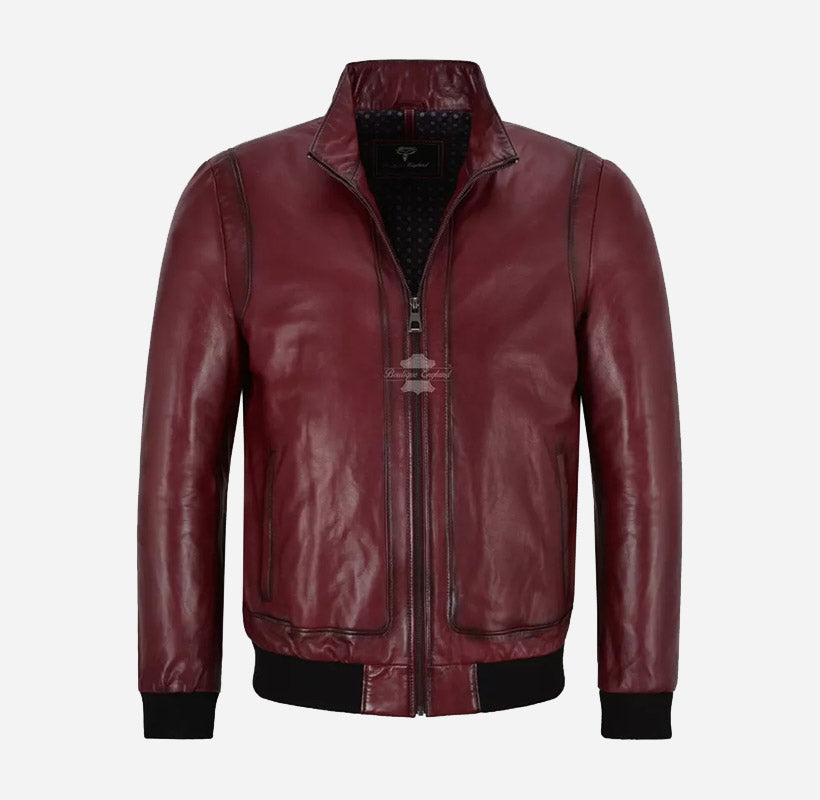 RODERICK Mens Classic Leather Bomber Jacket – Boutique England