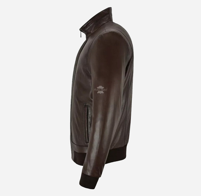 RODERICK Mens Classic Leather Bomber Jacket – Boutique England