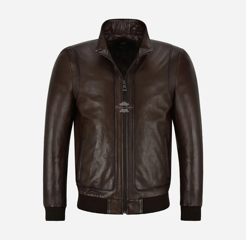 RODERICK Mens Classic Leather Bomber Jacket – Boutique England