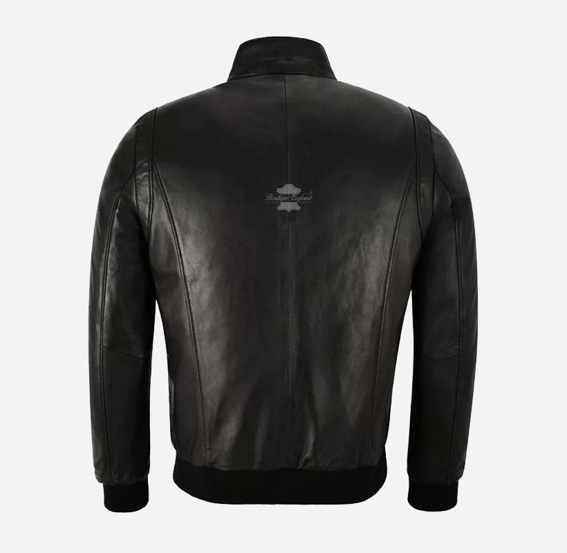 RODERICK Mens Classic Leather Bomber Jacket – Boutique England