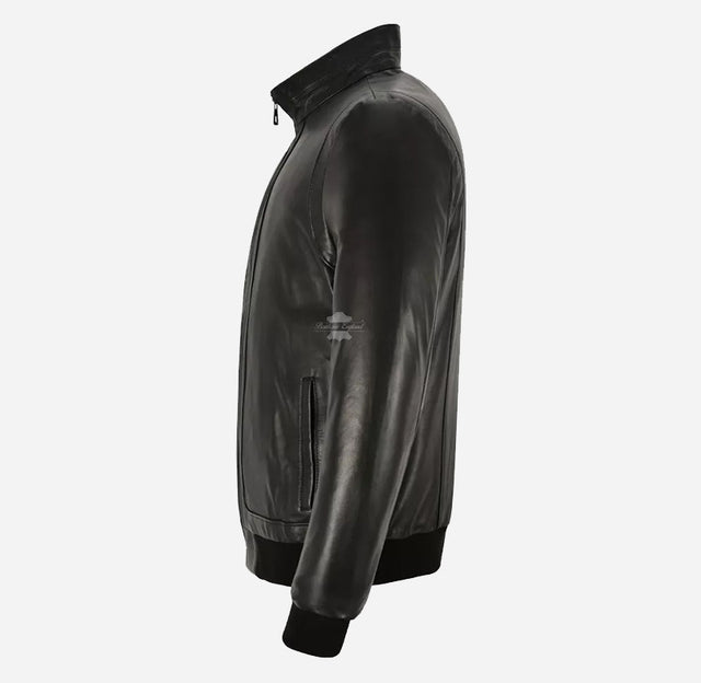 RODERICK Mens Classic Leather Bomber Jacket – Boutique England