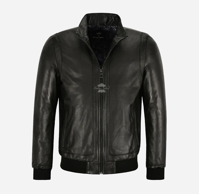 RODERICK Mens Classic Leather Bomber Jacket – Boutique England