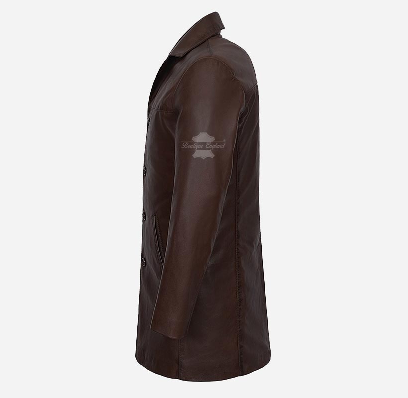 REEFER Men's Leather Coat LONG Leather JACKET – Boutique England