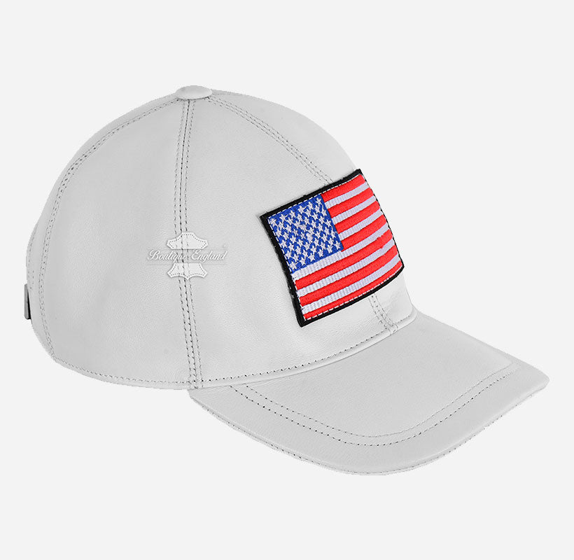 USA Baseball Cap American Flag Hat Leather Golf Cap – Boutique England