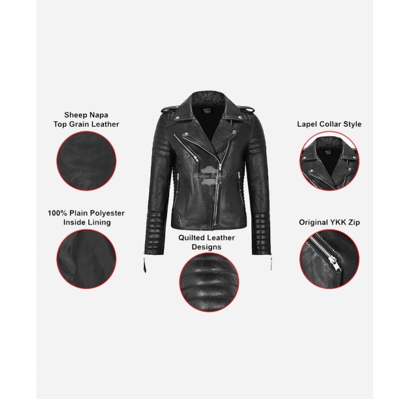 KAY Leather Jacket Biker For Women – Boutique England
