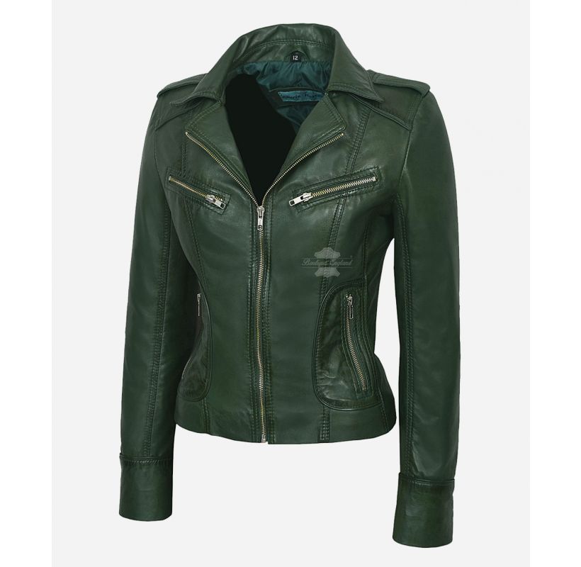 RIDER LADIES BIKER Leather JACKET SLIM FIT CASUAL FASHION Leather JACK ...