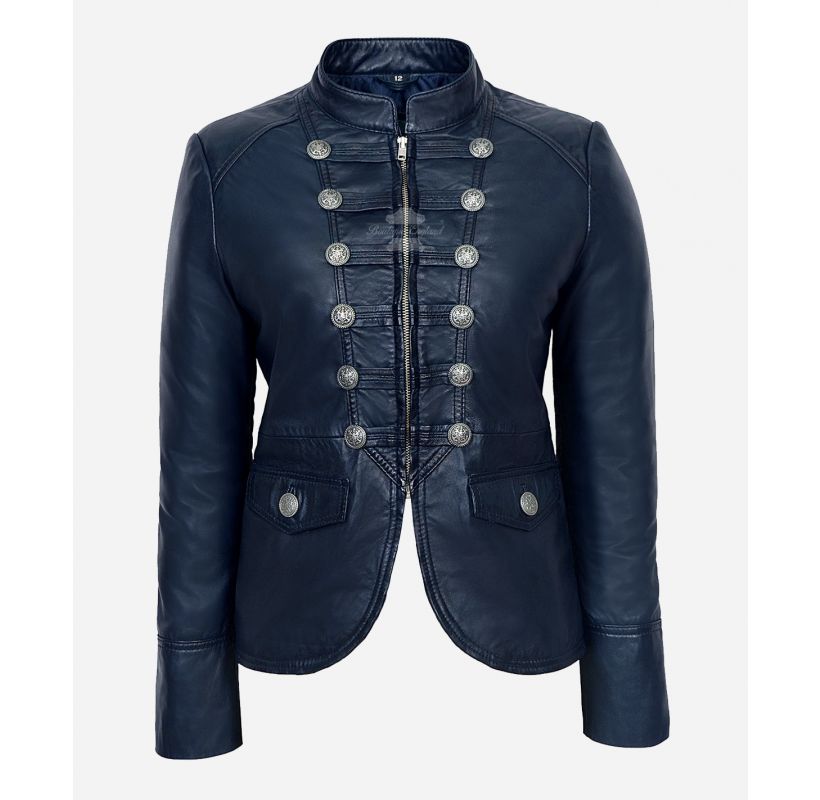 Victory Ladies Jacket Studded Military Parade Style Leather Jacket ...