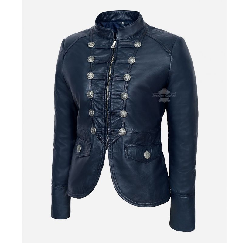 Victory Ladies Jacket Studded Military Parade Style Leather Jacket ...
