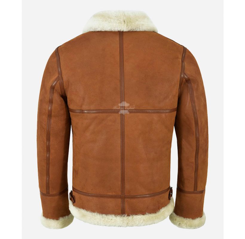 RAF MEN'S Shearling Sheepskin Jacket Tan – Boutique England