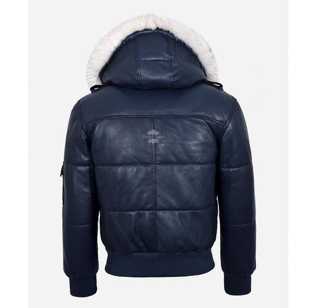 PILOT 6 Men's Leather Puffer Hooded Jacket – Boutique England